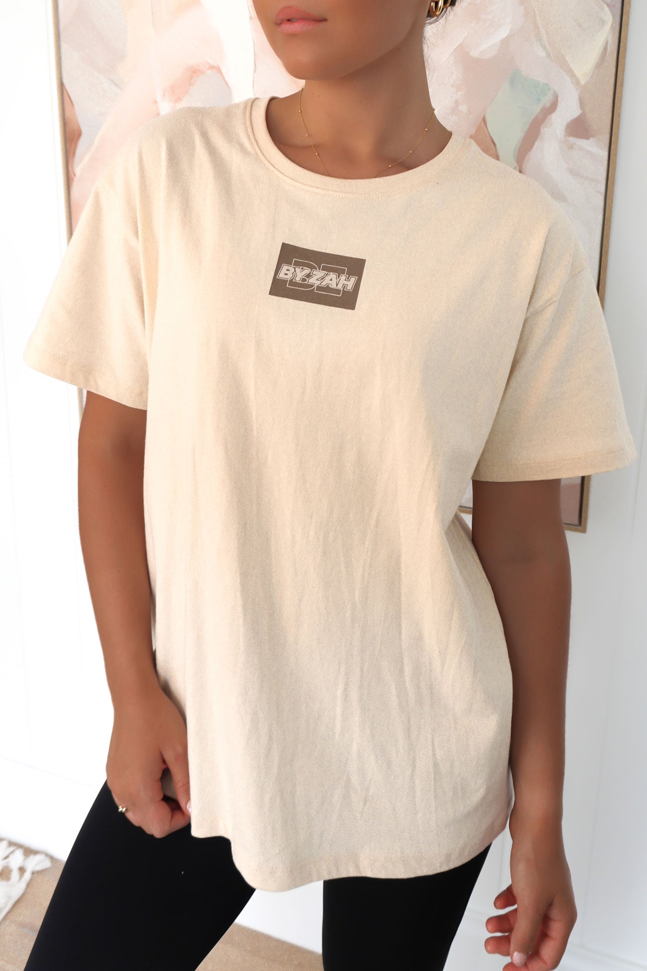 Asher Logo Tee Beige – BY. ZAH
