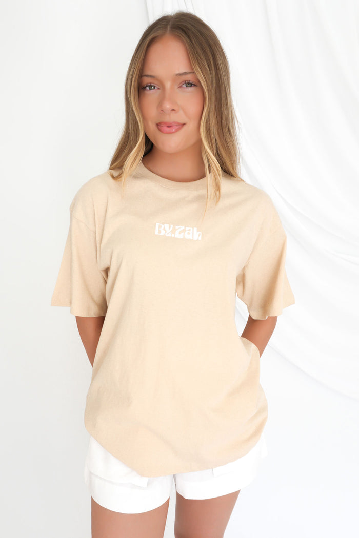 ZAH ZAH Logo Tee Beige