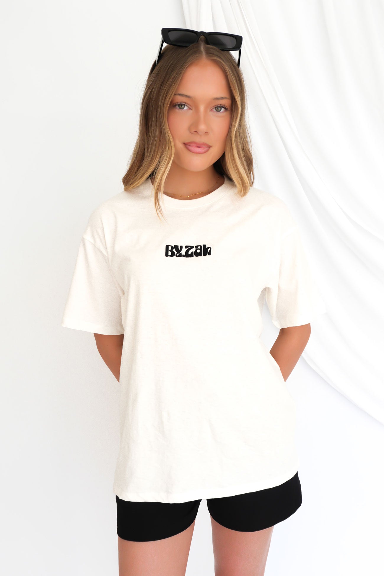 ZAH ZAH Logo Tee White Black - BY. ZAH