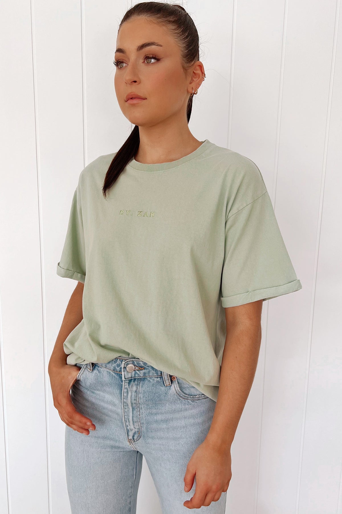 Zah Logo Tee Sage - BY. ZAH